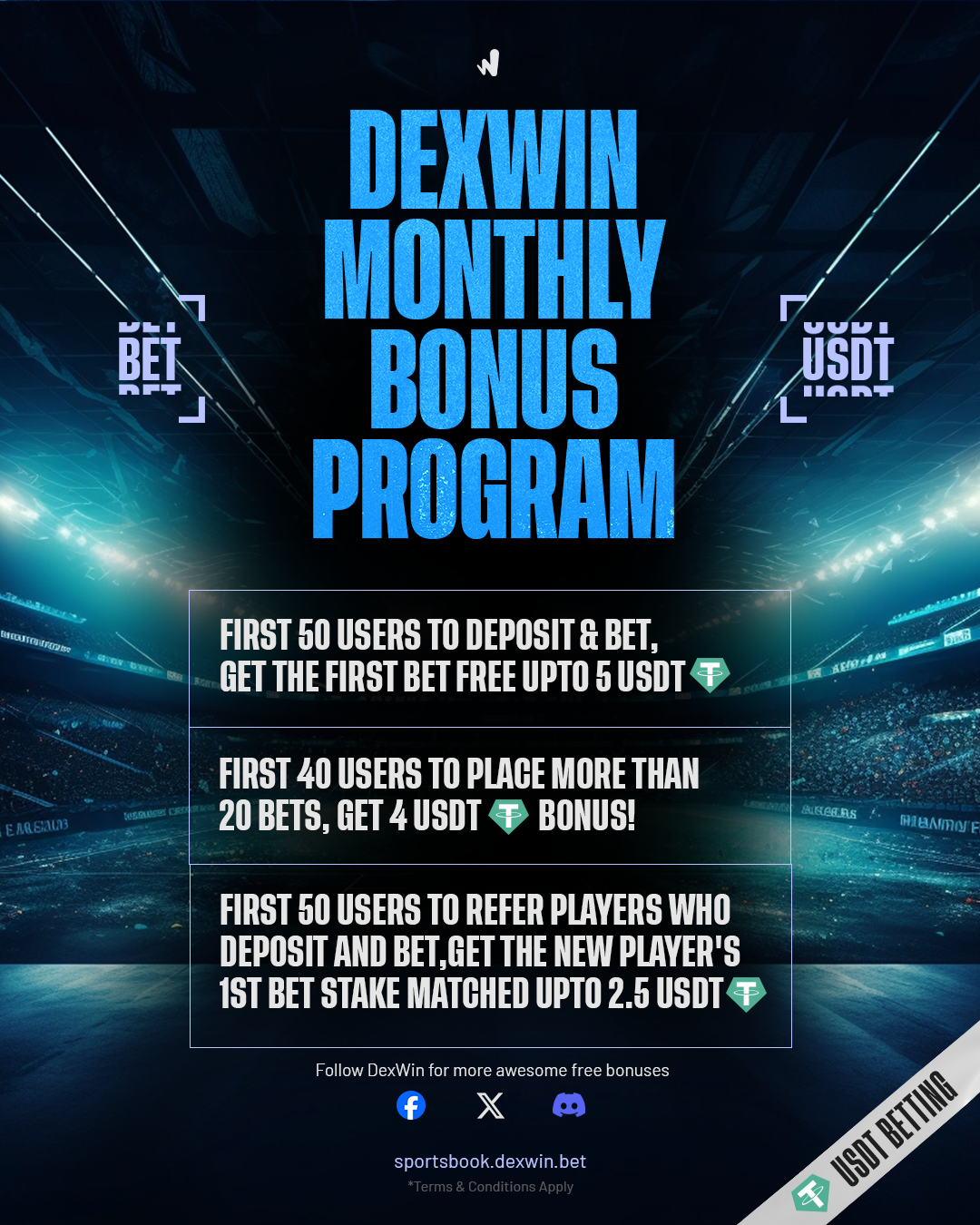 DexWin Sportsbook - Immersive Crypto Sports Betting with USDT